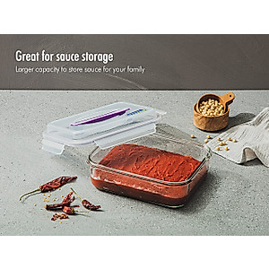 GLASSLOCK 125 Oz Glass Food Storage set of 2 – Large Capacity, Airtight & Leak-Proof, BPA Free Lid with Carry Handle, Microwave, Dishwasher, Fridge & Freezer Safe, Marinating, Sauce, Fruit Storage