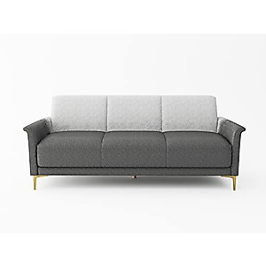 Meeyar Comfortable 3 Seater Sofa Couch, Modern Grey Upholstered Fabric Sofa for Living Room, Comfy Sofas Couches for Office Bedroom Apartment, Metal Sofa Legs, Foldable Tray Arm, 79 Inches