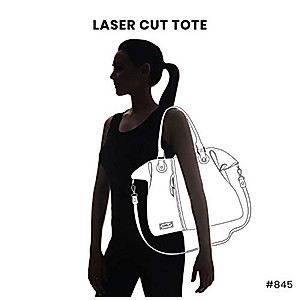 CHALA Laser Cut Crossbody Shoulder bag Tote Bag Faux Leather Black (Black & White Paw)