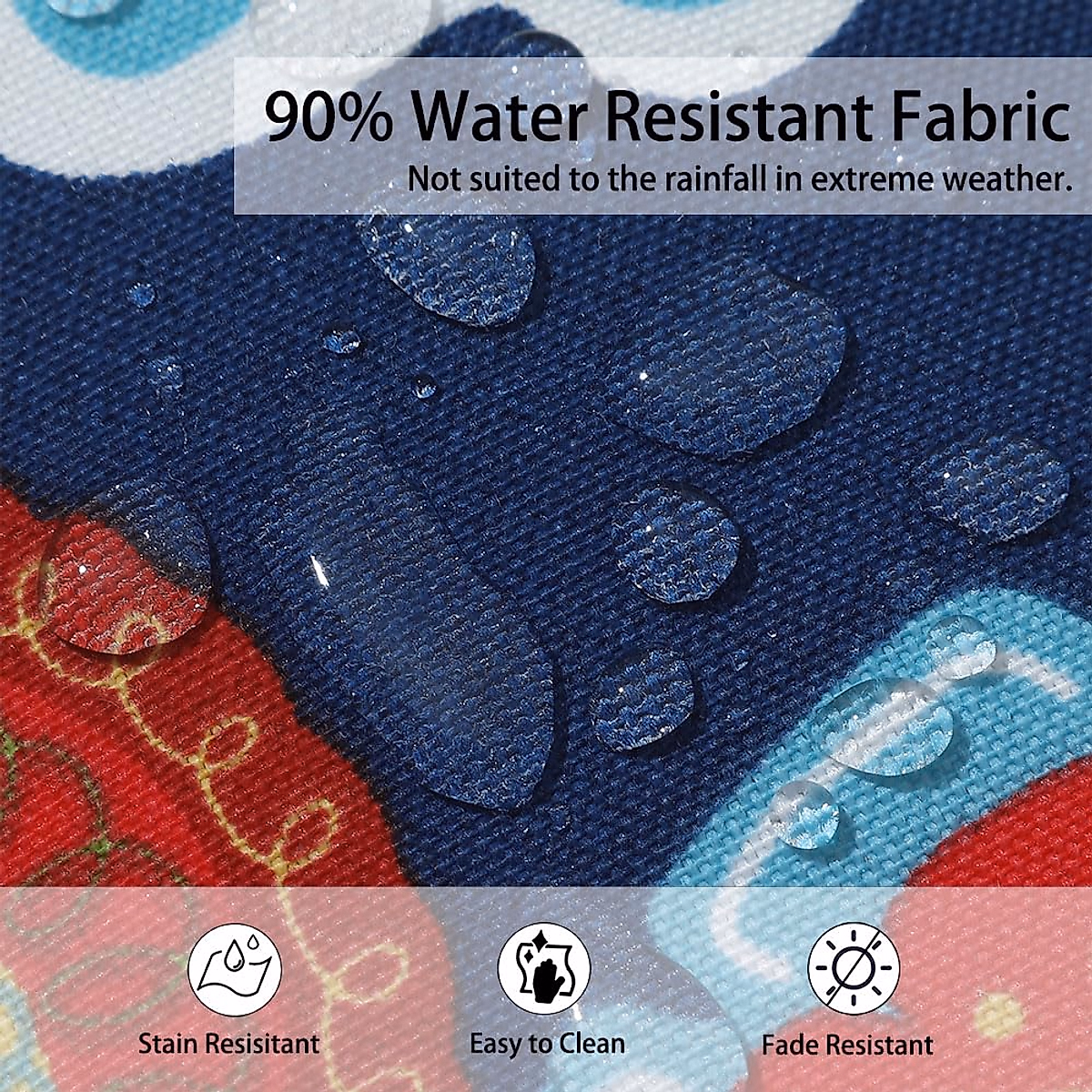 Magpie Fabrics Patio Bench Cushion Cover 45x18x3 Inch, NO Insert! Water&Fade Resistant Outdoor Loveseat Replacement Cover with Zipper (Heronsbill Navy)