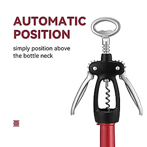 KITVINOUS Wine Opener, Premium Wing Corkscrew with No-Stick Worm, Multi-functional Wine Bottle Opener for Wine and Beer Bottles, Upgraded