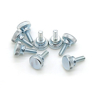 50 Pieces Flat Knurled Head Fully Threaded Thumb Screws Bolts Fastener, Thumbscrew Threaded Knurled Grip Knobs Thumb Screw (M4x10)