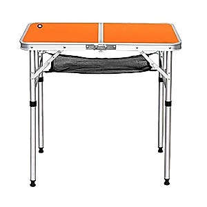 DOUBAO Folding Camping Table Adjustable Lightweight Desk Anodized Aluminum Tube Legs Rubber Feet