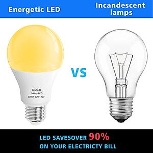 Wiyifada 3 Way LED Light Bulbs 2 Pack, 3 Way Light Bulbs 30 70 100 Soft White 3000K,E26 Medium Base A19 Three Way Light Bulbs, Indoor 3-Way Light Bulbs for Reading