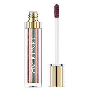 Maydear Chameleon Lipstick, High Pigmented Green Lipstick for Women Metallic Shine Lip Gloss, Full-Coverage Multichrome Lipstick Long Lasting Rainbow Lip Makeup, Fuchsia Green(02)