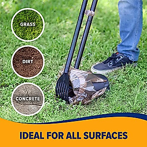 Arm & Hammer Swivel Bin & Rake Pooper Scooper Waste Management System (2 Bonus Heavy Duty Handle Tie Waste Bags Included for Premium Odor Control)