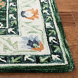 SAFAVIEH Aspen Collection Accent Rug - 3' x 5', Green & Ivory, Handmade Moroccan Boho Tribal Wool, Ideal for High Traffic Areas in Entryway, Living Room, Bedroom (APN706Y)