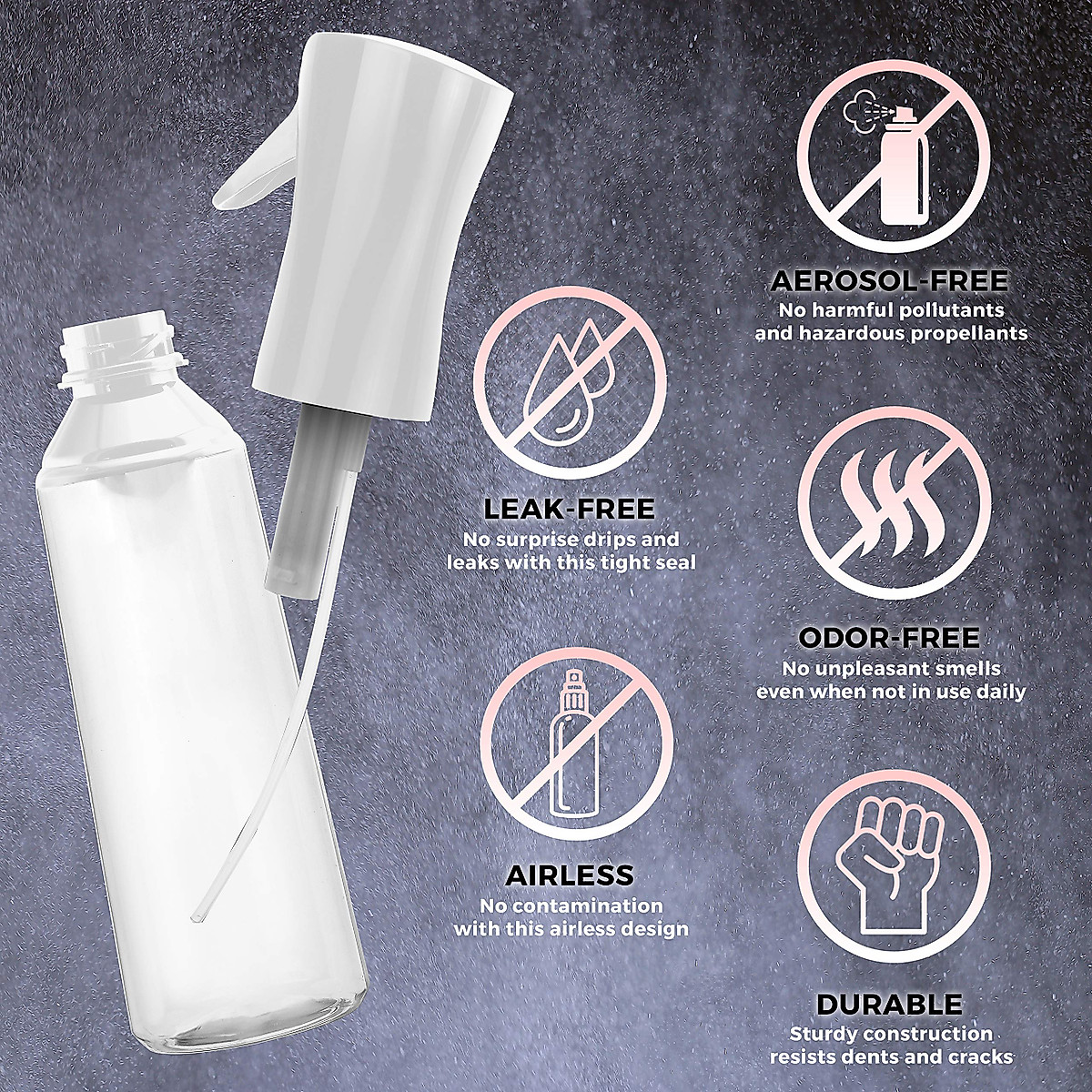 Alpree Hair Spray Bottle Continuous Water Mister Spray Empty Ultra Fine for Hair Styling, Pets, Plants, Cleaning, Misting & Skin Care, Salons, for Taming Hair in Morning, Curly Hair, Essential Oil