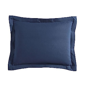 Nautica - Full Bed Set, Reversible Comforter Set, Includes Bonus Sham(s), Fitted Sheet, Pillowcase(s) and Laundry Bag, Dorm Room Essentials (Harmead Navy, Full)