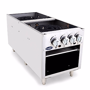 Commercial 2 Burners Stock Pot Stove - KITMA Liquid Propane Stainless Steel Countertop Portable Burner Range for Restaurant,Home - 16000BTU Category (item-type): commercial-kitchen-hot-plates