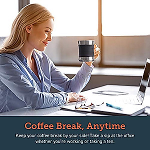 COSORI Coffee Mug with Lids Set of 2, Stainless Steel Cups with Heat-resistant Handle & Slip-resistant Sleeve, 17 oz, Best Match w/Mug Warmer, for Coffee,Tea,Water,Cocoa, Milk, C1601-CM, Black & Blue