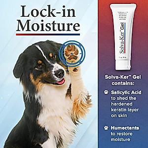 Dry Nose and Paw Soother - Solva-Ker Gel Moisturizer for Pet's Cracked Nose and Paws - Hyperkeratosis Treatment for Dogs, Cats, and Horses - Clear and Greaseless Healing Balm for Pets - 1 ounce Tube