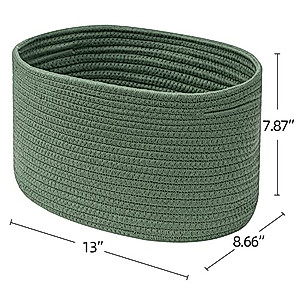 CubesLand Woven Basket for Organizing/Storage,Cube Shelf Closet Storage Baskets Bins Set 3,Long-lasting &Skin-friendly Toy Storage Basket Bin,Stylish Room Decor Basket, Cotton Rope Basket,Green Basket for Shelves