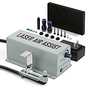ORTUR Selected Laser Air Assist for Laser Cutter, 16L/min Airflow Air Assist Pump Kit for Most Laser Engraver and Cutter, Low Noise, Clean Surface & Smooth Edge