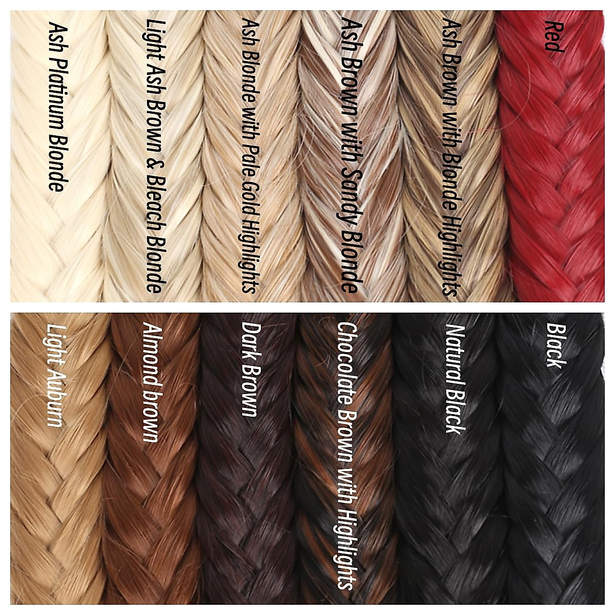 TBOAD Braided Ponytail for Women, 24 inch Long Braid Ponytail Extension, Drawstring Ponytail Clip In Hair Extension (Light Ash Brown Bleach Blonde)