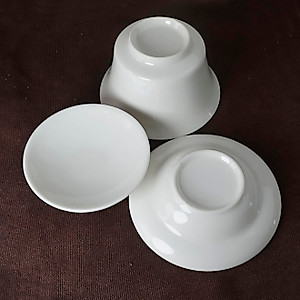 Liang baobao Traditional Gaiwan Tea Set with Lid and Saucer Classic Chinese Tea Cup Porcelain Teacups 200ml White