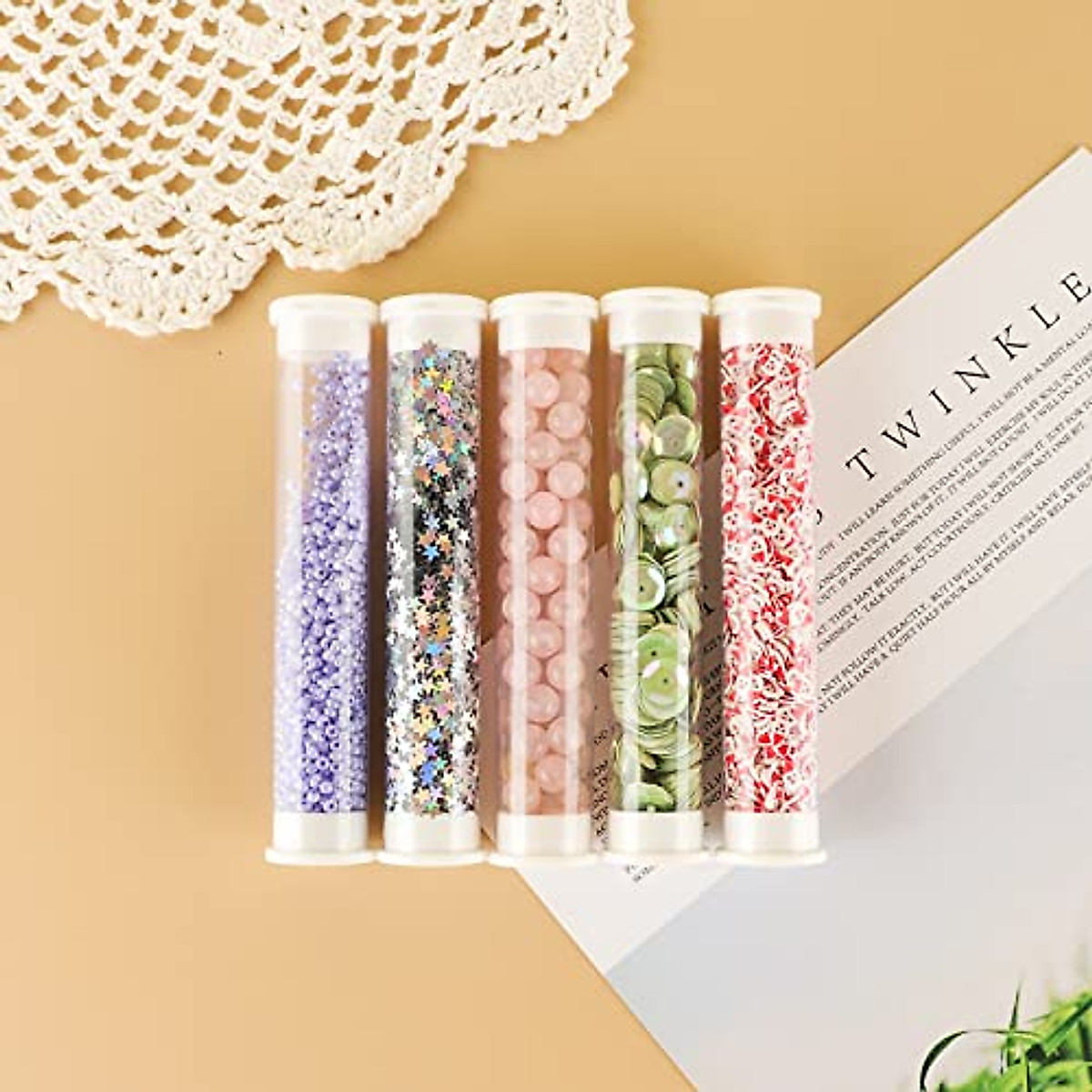 BAOFALI 20Pcs Large Clear Plastic Empty Tubes Storage Transparent Plastic Test Tube Container Both Ends with Lid Tubes Bead Container Set forDIY Craft Supply Storage Candy Storage（5 x1inch）