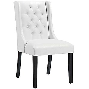 Modway Baronet Vinyl Dining Chair, White