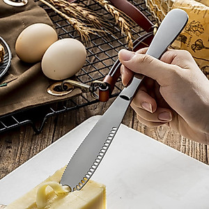 HANSWARE Butter Knife,Butter Cutter Slicer Stainless Steel Butter Knife Spreader,3 In 1 Multi Function Cheese Knife Easy Spread Butter Curler Knife For Cold Butter,Peanut. (2 PCS)
