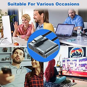 USB C to VGA & HDMI Adapter, USB C Adapter 2-in-1 Hub Thunderbolt 3,Compact and Portable Compatible for for MacBook Pro, MacBook Air, iPad Pro, Pixelbook, XPS, Galaxy, and More