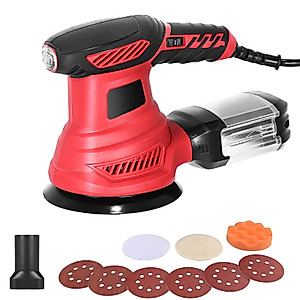 Orbital Sander, 300W Power Random Orbital Sanders with Dust Box 6 Variable Speed 6000-13000 RPM 20Pcs Sandpaper Electric Sanders for Woodworking