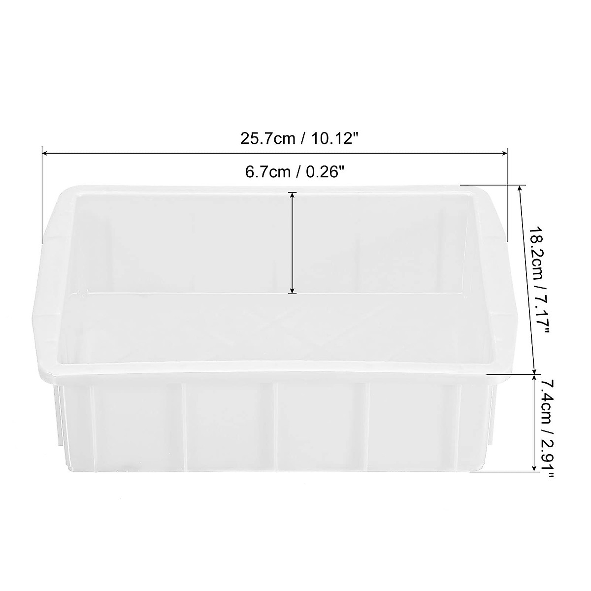 PATIKIL 10"x7"x3" Plastic Lab Tray, Rectangle Utility Stackable Box Crafts Organizer White for Tools Storage