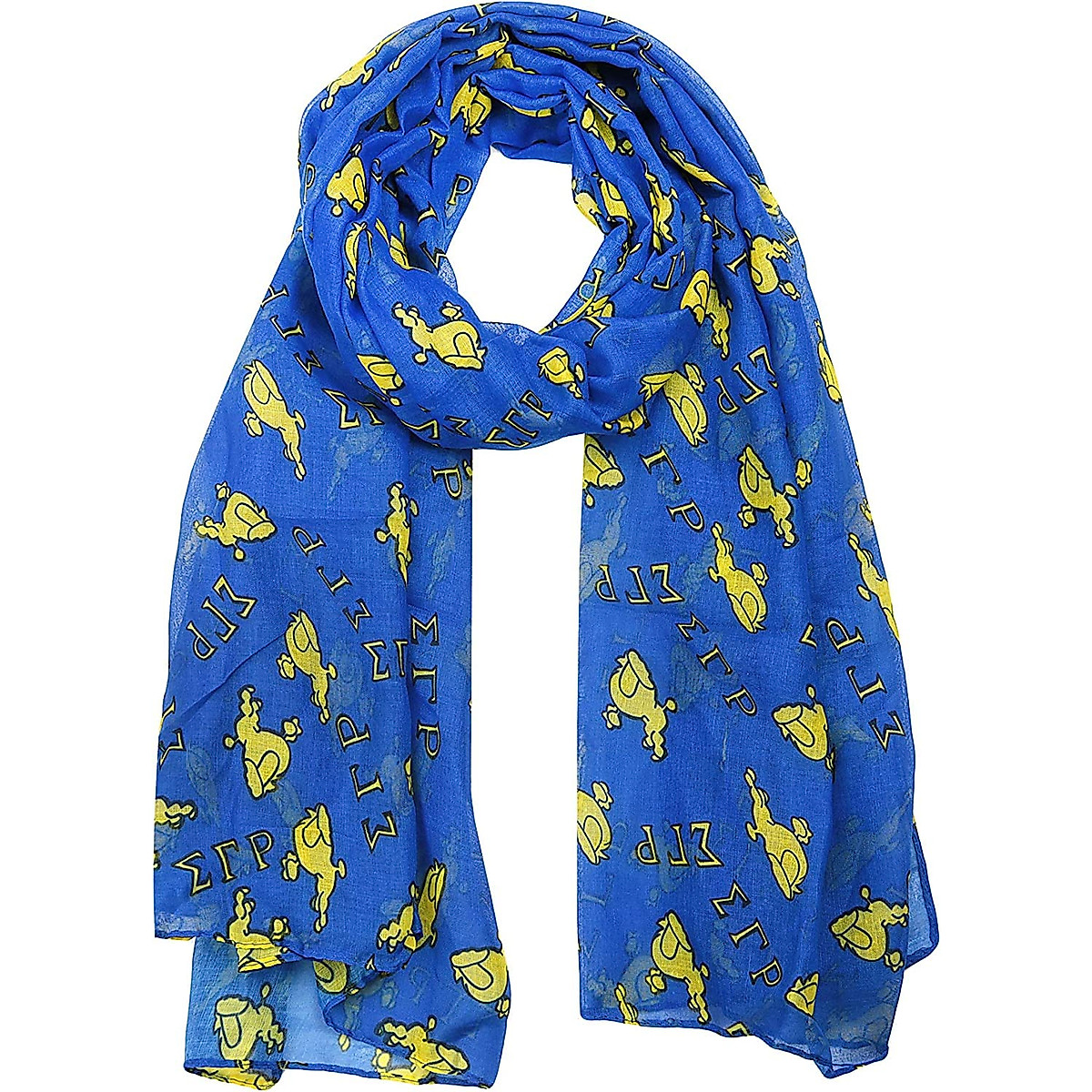 Divine Nine Depot Oversized Sigma Gamma Rho Poodle Long Scarf (Blue)