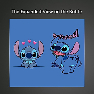 G-Ahora Stitch Water Bottle,Kawaii Cartoon Water Bottle Cup,Reusable Water Bottle for Girl 500ml (B)