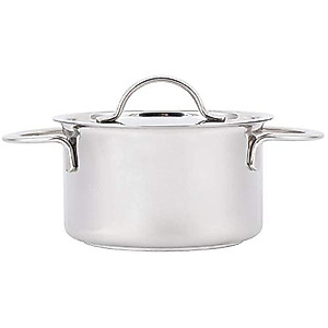 G.E.T. 4-80555 Stainless Steel Stainless Steel Mini Stock Pot with Lid Stainless Steel Specialty Servingware Collection