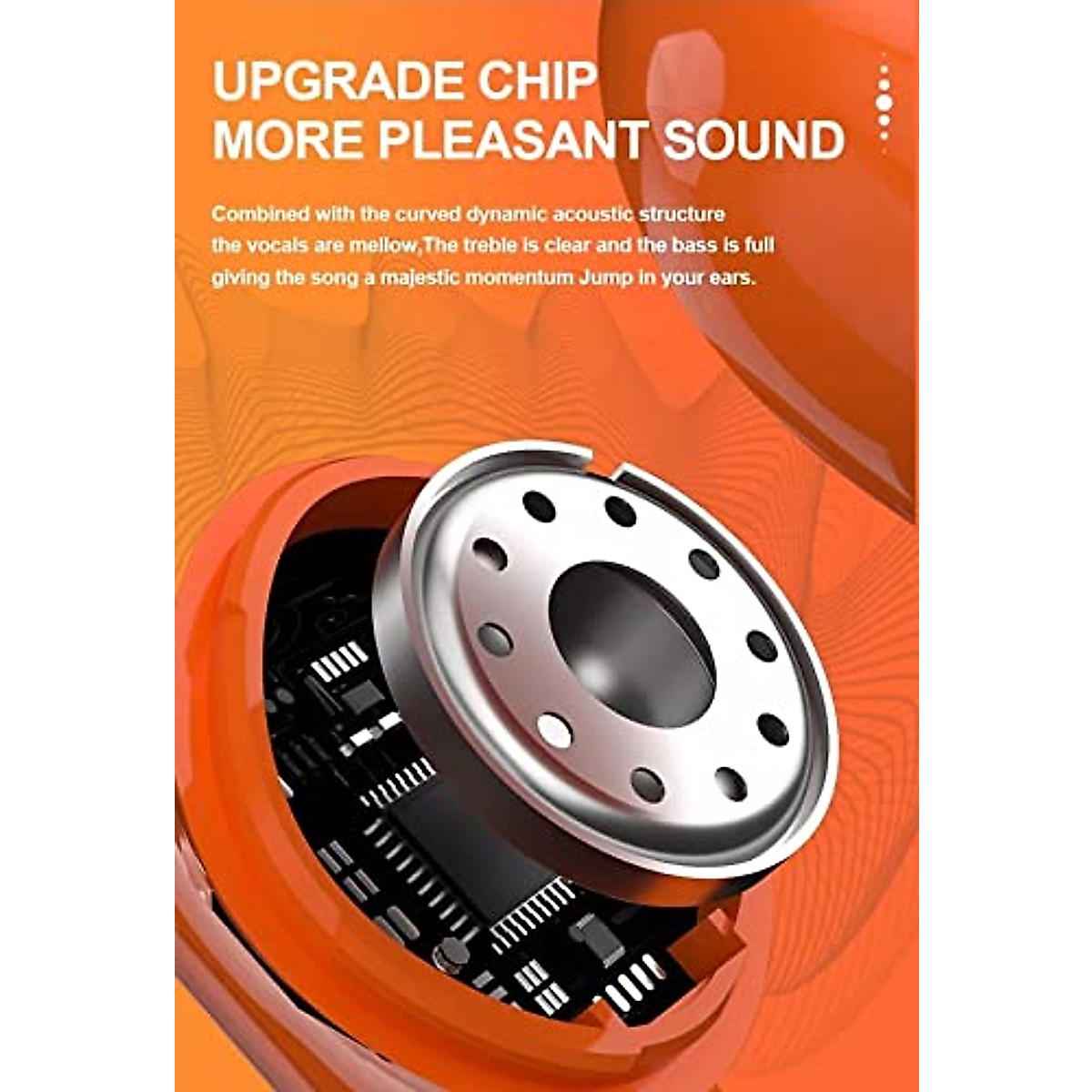 True Wireless Bluetooth 5.3 Smart Chip Transparent Earbuds Pure Bass Waterproof Universal Built-in Mic Headphones (Sour Apple)