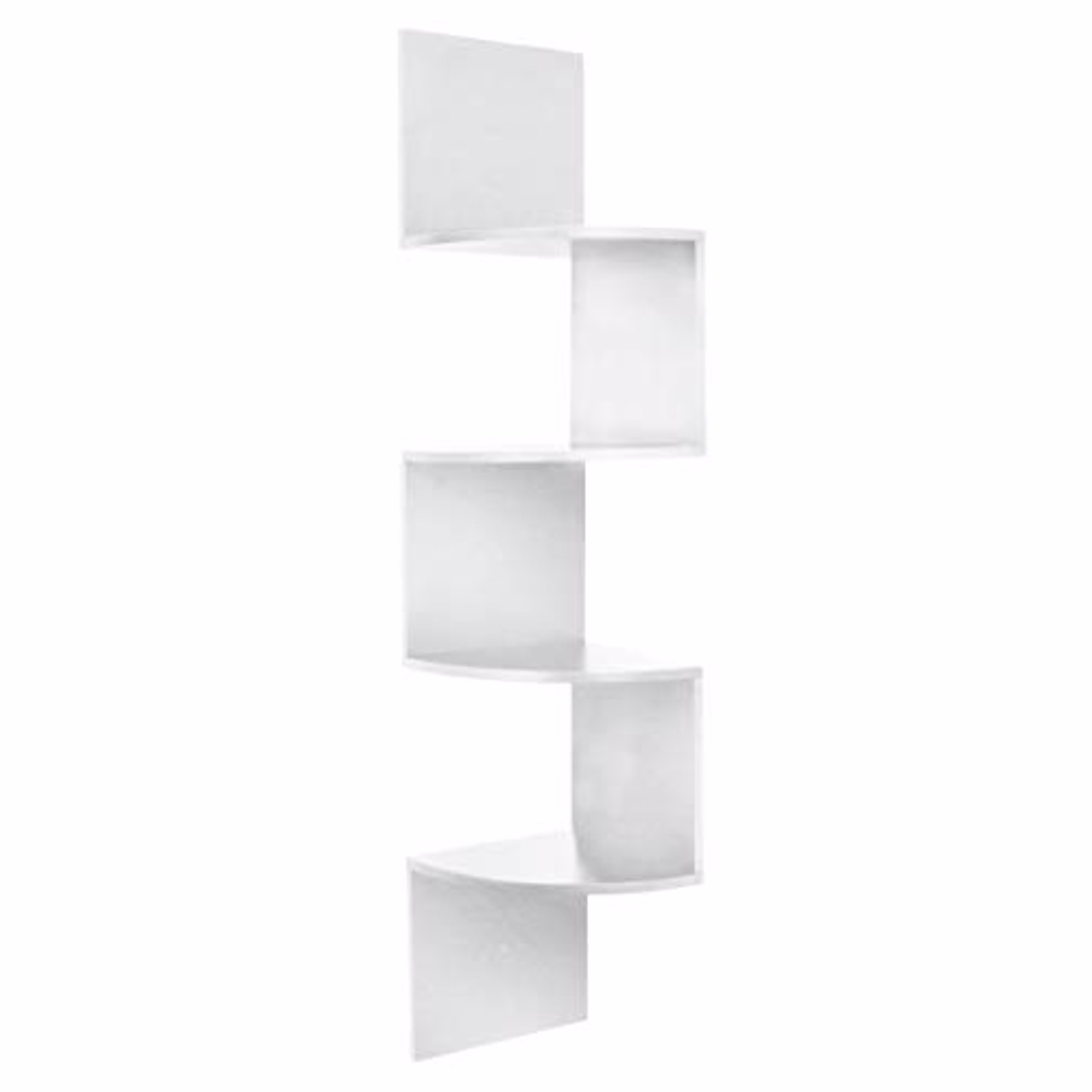 Kiera Grace Classic Provo Corner Ladder Bookshelf Home Décor Furniture, 12 x 57 inches, White