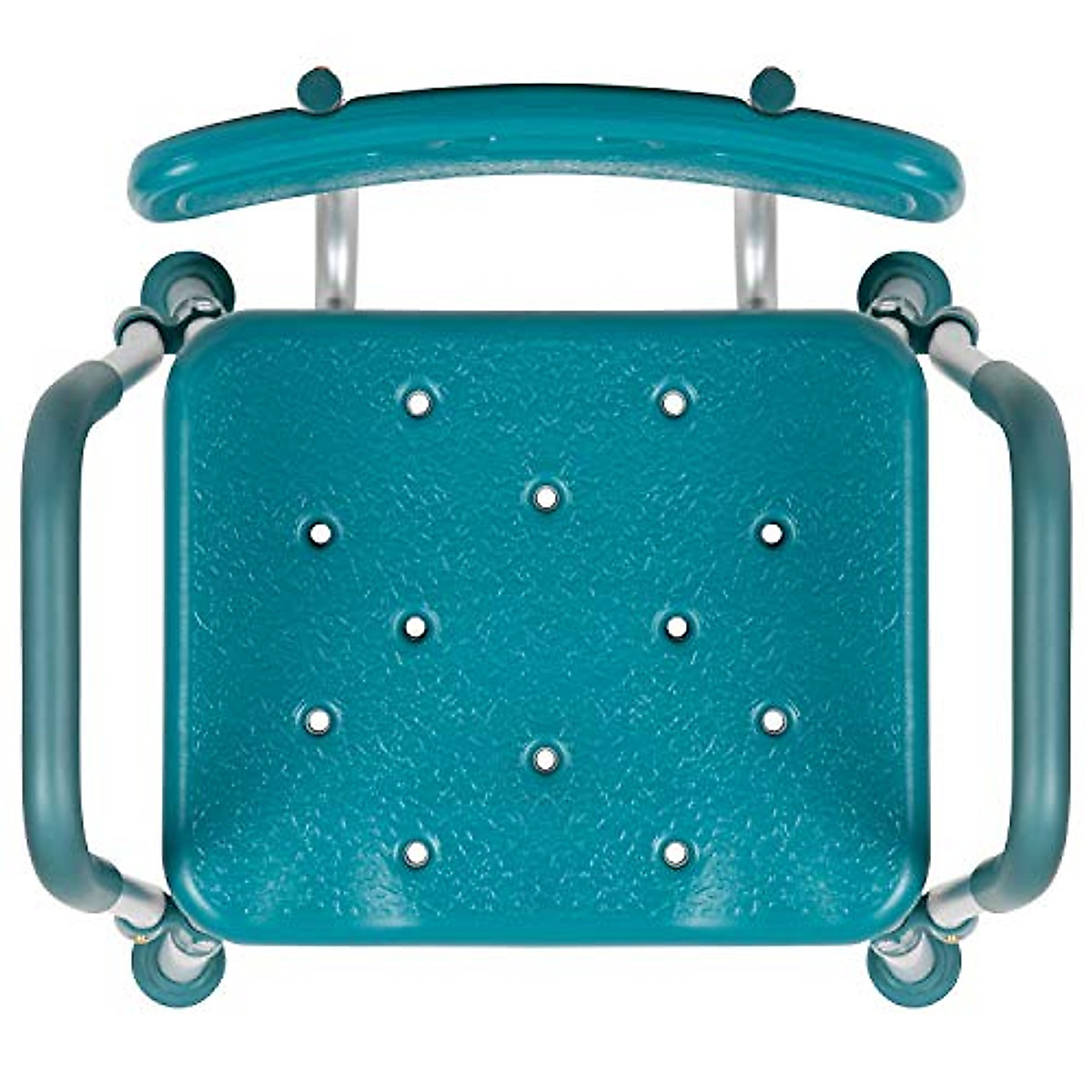 Flash Furniture HERCULES Series 300 Lb. Capacity Adjustable Teal Bath & Shower Chair with Quick Release Back & Arms