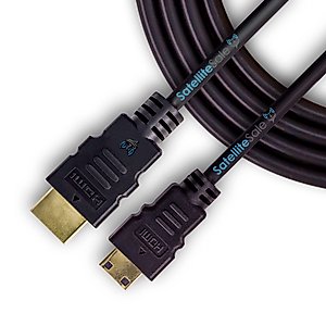 SatelliteSale Digital 1.4 Mini HDMI to HDMI Cable Universal Wire 4K/30Hz 10.2Gbps PVC 2160p Black Cord 3 Feet