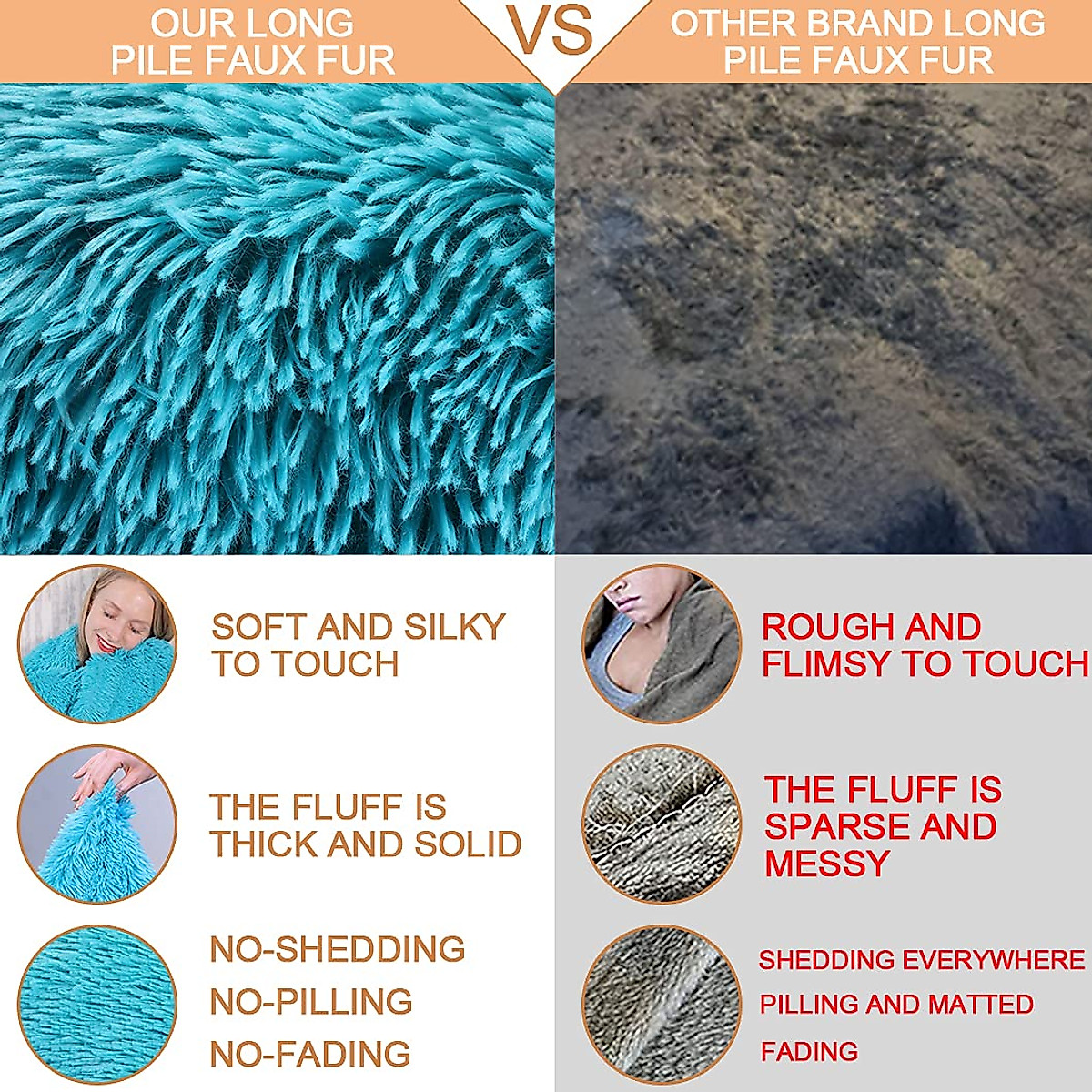 YUSOKI Teal Faux Fur Throw Blanket,2 Layers,50" x 60", Turquoise Soft Fuzzy Fluffy Plush Furry Comfy Warm Blanket for Teens Girls Couch Bed Chair Sofa Bedroom Fall Winter