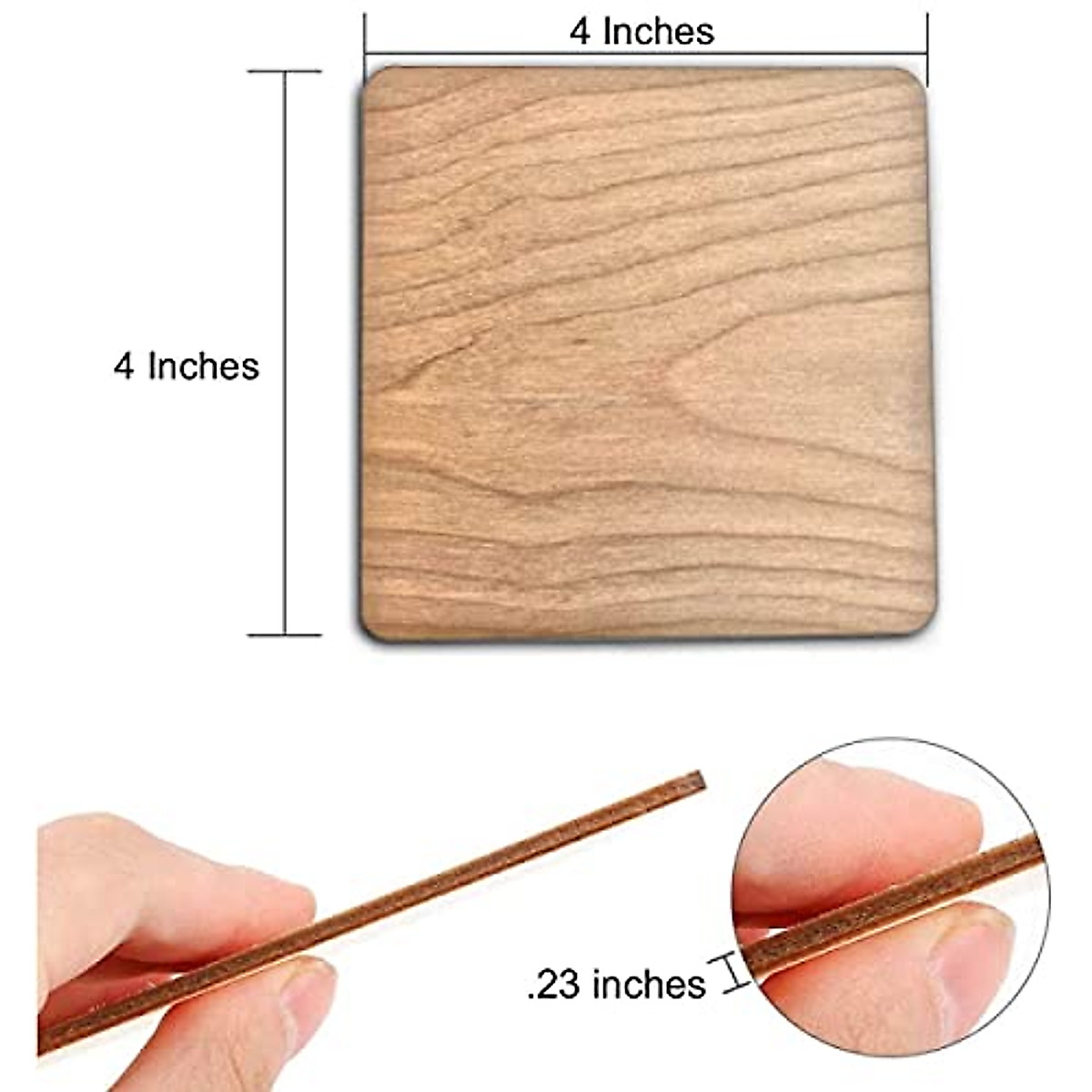 40 Pieces Unfinished Square Blank Wood Pieces 4 x 4 Inches for Coasters, Pyrography, Painting, Writing, Kids Arts and Crafts, STEAM, Decorations, Scrabble Tiles, DIY Crafts