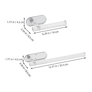 VOSAREA 2pcs Nail Towel Rack Bath Towel Hanger Kitchen Towel Hangers Shower Towel Bar Wall Mounted Tissue Holder Kitchen Towel Bar Bathroom Towel Holder Towel Ring Transparent Acrylic