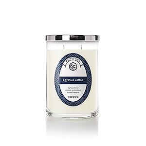 Colonial Candle Egyptian Cotton Scented Jar Candle, Heritage Collection, White, 2 Wick, 11 oz