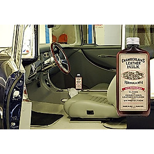 Leather Milk Auto Leather Conditioner and Cleaner with UV Protection - Auto Refreshener No. 4 - All Natural, Non-Toxic Protection for Car Interiors. Made in USA. 2 Sizes. Includes Conditioning Pad