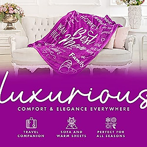EasyFluffy Mom Gifts from Daughter, Gifts for Mom, Mom Gifts, Best Mom Ever Gifts, Mom Birthday Gifts, I Love You Mom Blanket, Happy Birthday Mom, 50" × 60" (Purple)