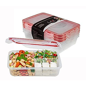 Bento Lunch Box 3pcs set 24oz - Meal Prep Containers Microwavable - BPA Free - External Leak Proof - Portion Control Containers - Food Prep Containers Dishwasher Friendly - Snap Locking Lid