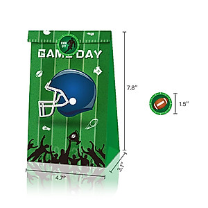 aukeoss 24 Packs Football Bags,Sports Day Party Bags,Biscuit，Cakes,Chocolates,Candies Snack Packaging Paper Bags for Birthday Party