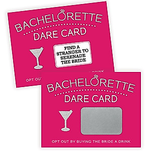 Printed Party Bachelorette Dare Card Scratch Off Game, Girls Night Out, 20 Cards