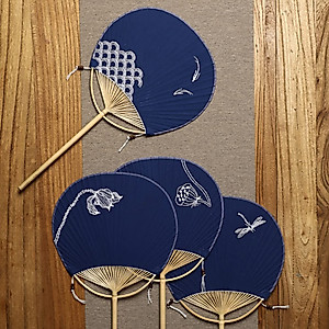 Cabilock and Fan Summer Round Fan Exquisite Circular Fan Japanese Round Fan Chinese Fan Japanese Style Fan Japanese Fan Dancing Fan Dancing Props Japanese Decor Fan Decorative Handle Fan