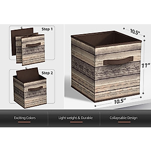 Sorbus Foldable Storage Bins - 11 Inch Sturdy Collapsible Fabric Storage Cubes with Handle - 4 Baskets for Organizing Clothes & Toys - Organization & Storage Baskets for Shelves, Pantry, Closet, Cubby