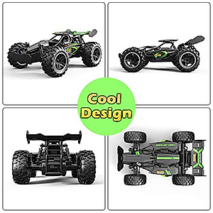 DoDoMagxanadu Remote Control RC Cars, 1:18 2WD Monster RC Truck High Speed Racing Car, Easter Basket Stuffers Toy Cars for Boys and Girls Gifts for Kids(Black Green)