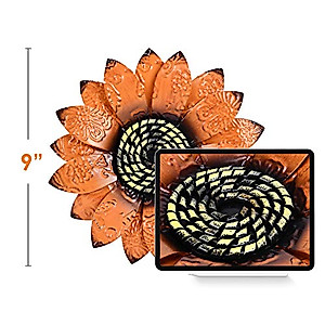 YEAHOME Metal Flower Wall Decor - 9 inch Wall Art Decorations Sunflower Spring Yard Garden Decor Hanging for Bathroom, Bedroom, Living Room - Office/Home Spring Decorations Boho Art, Set of 3 Handmade Gift for Indoor or Outdoor