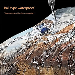 Duck Paintings 4PCS/Set Shower Curtain Retro Autumn Lake Reed Hunting Flying Mallard Art Bathroom Decor Set with Non-Slip Rugs Toilet Lid Cover and Bath Mat 70.8×70.8