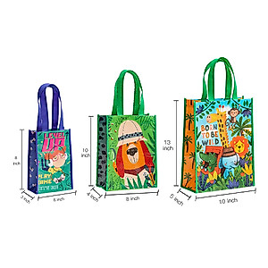 Loveinside Medium Recycled Gifts Bags with Handles, Kids Reusable Birthday Party Gift Bag, Shopping Bag - 10" x 5" x 13", 1 Pcs - Animal