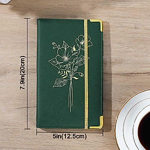 Lemmeko Server Books for Waitress, PU Leather Server Book with Zipper Pockets, Flower Pattern Waitress Book with Pen Holder Fit Server Apron Check Presenters for Restaurants