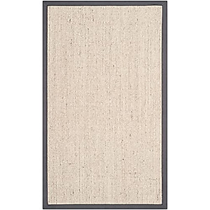 SAFAVIEH Natural Fiber Collection Accent Rug - 2' x 3', Marble & Grey, Border Sisal Design, Easy Care, Ideal for High Traffic Areas in Entryway, Living Room, Bedroom (NF441B)